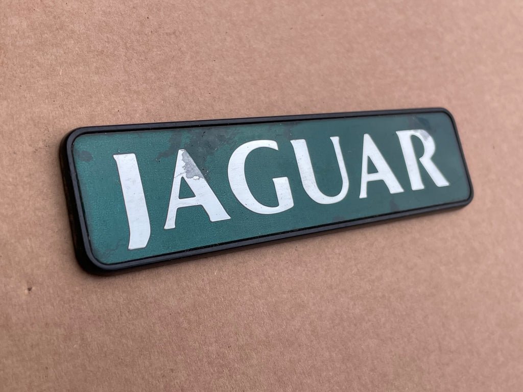 Jaguar X300 boot badge Green back with silver lettering – Black Cherry ...