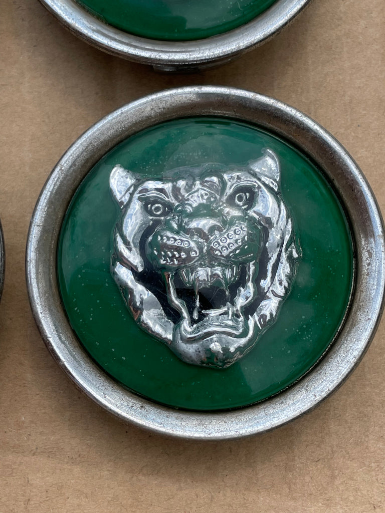 Jaguar X300 X308 XK8 XJ40 GREEN Growler wheel caps badge set x4 – Black ...