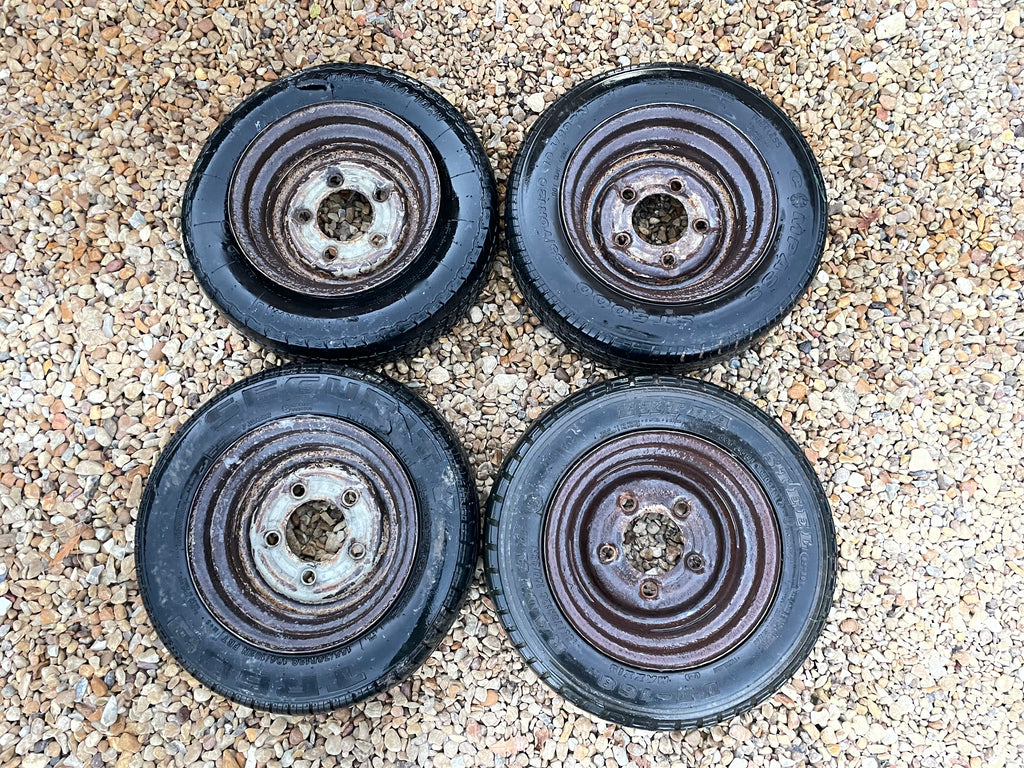 Brian James 12” Steel Trailer wheels & tyres x4 155/70 R12 5 STUD 140M ...